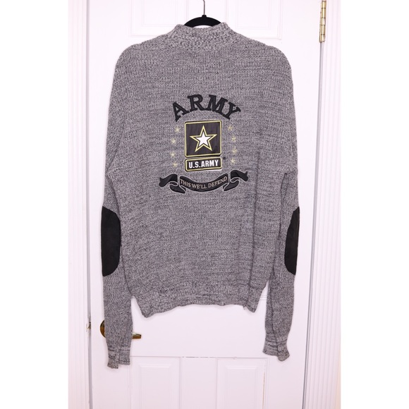 U.S. Army | Sweaters | Mens Us Army Zip Cardigan Sweater Heather Grey ...